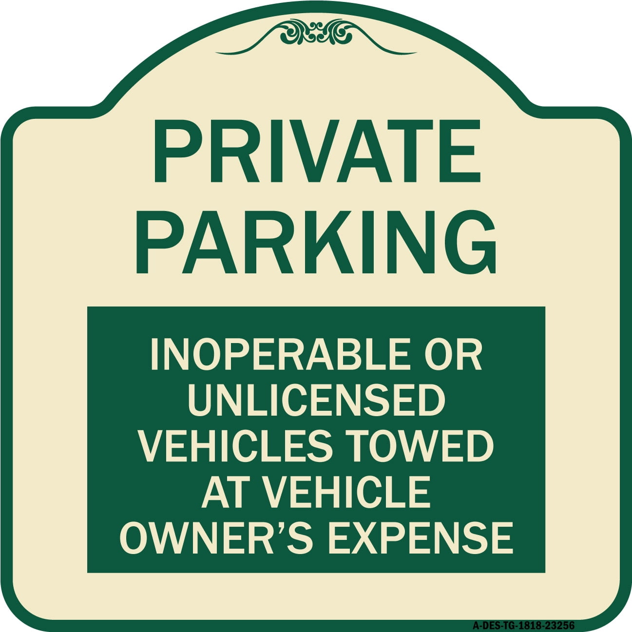 SignMission Designer Series Sign - Private Parking Inoperable or ...