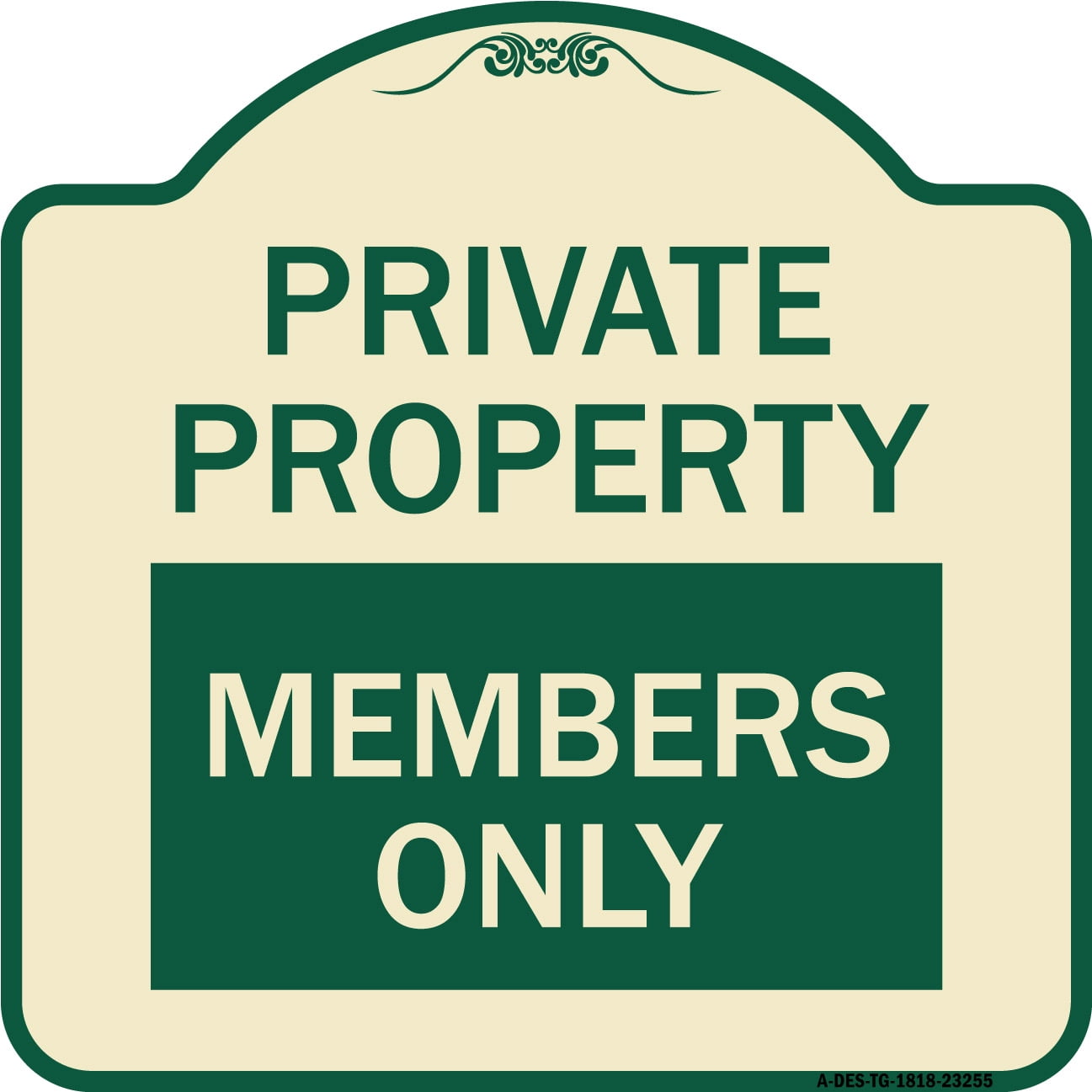 SignMission Designer Series Sign - Private Parking Members Only | Tan ...
