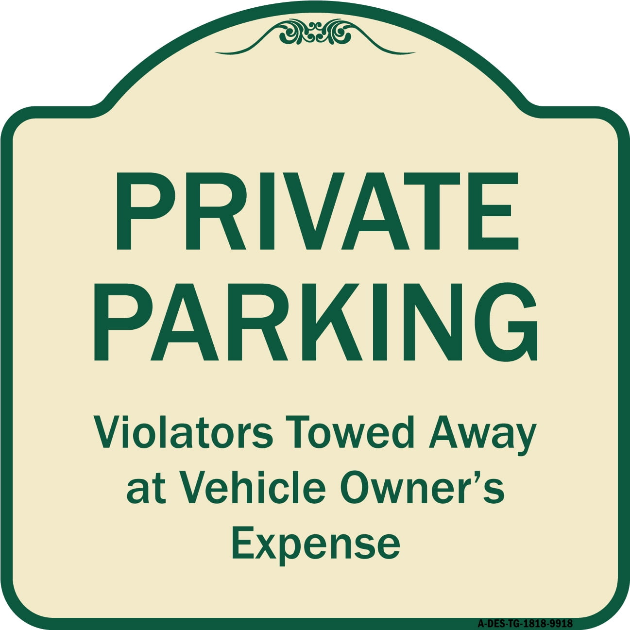 SignMission Designer Series Sign - Private Parking, Violators Towed ...