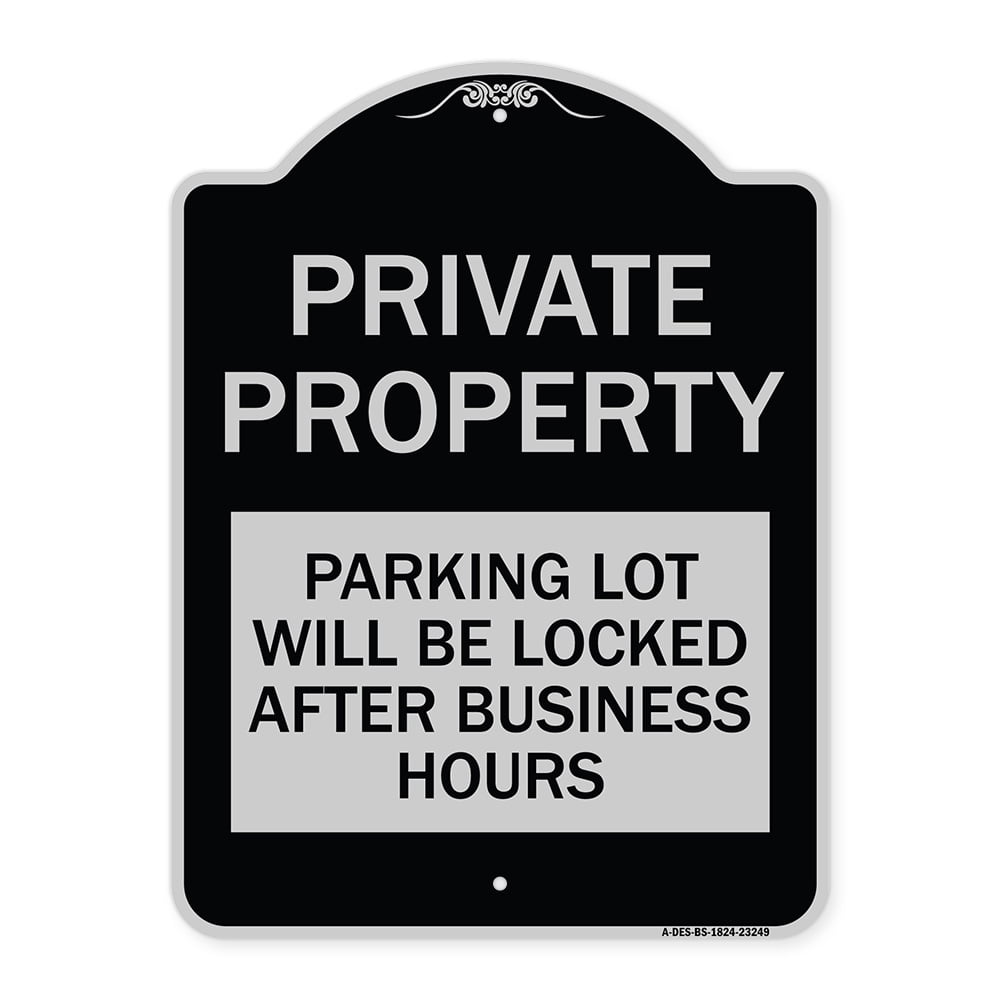 SignMission Designer Series Sign - Private Property Parking Lot Will Be ...