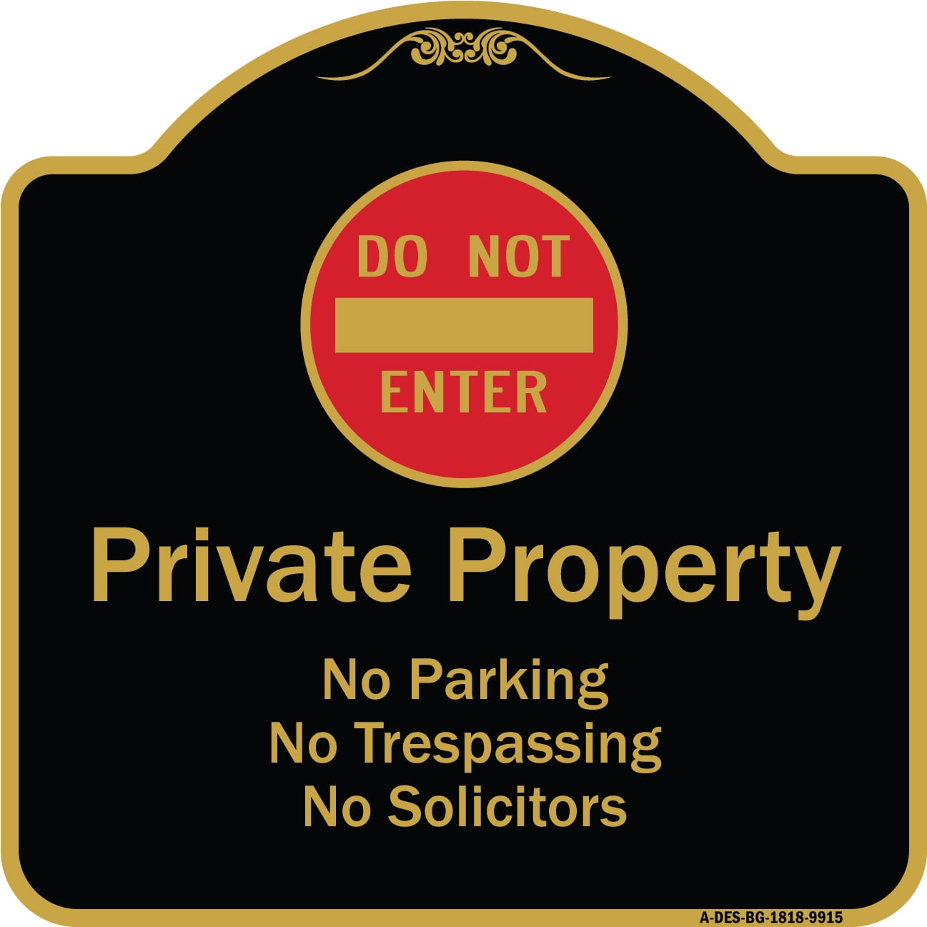 SignMission Designer Series Sign - Private Property No Parking ...