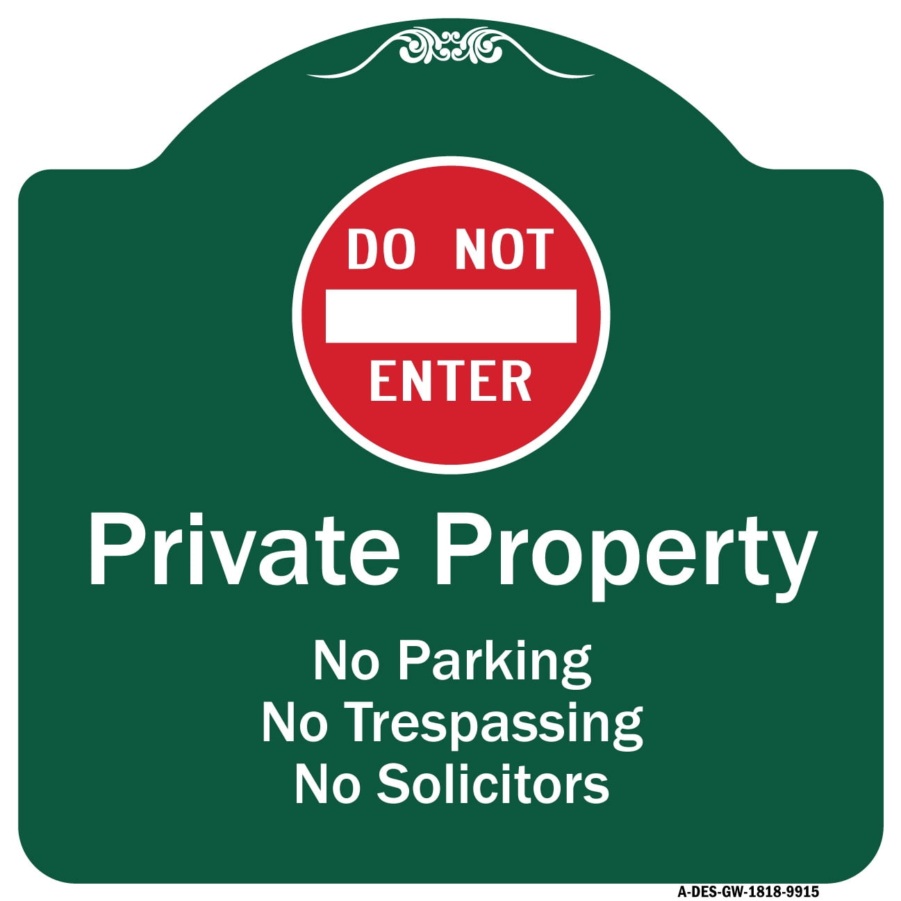 SignMission Designer Series Sign - Private Property No Parking ...