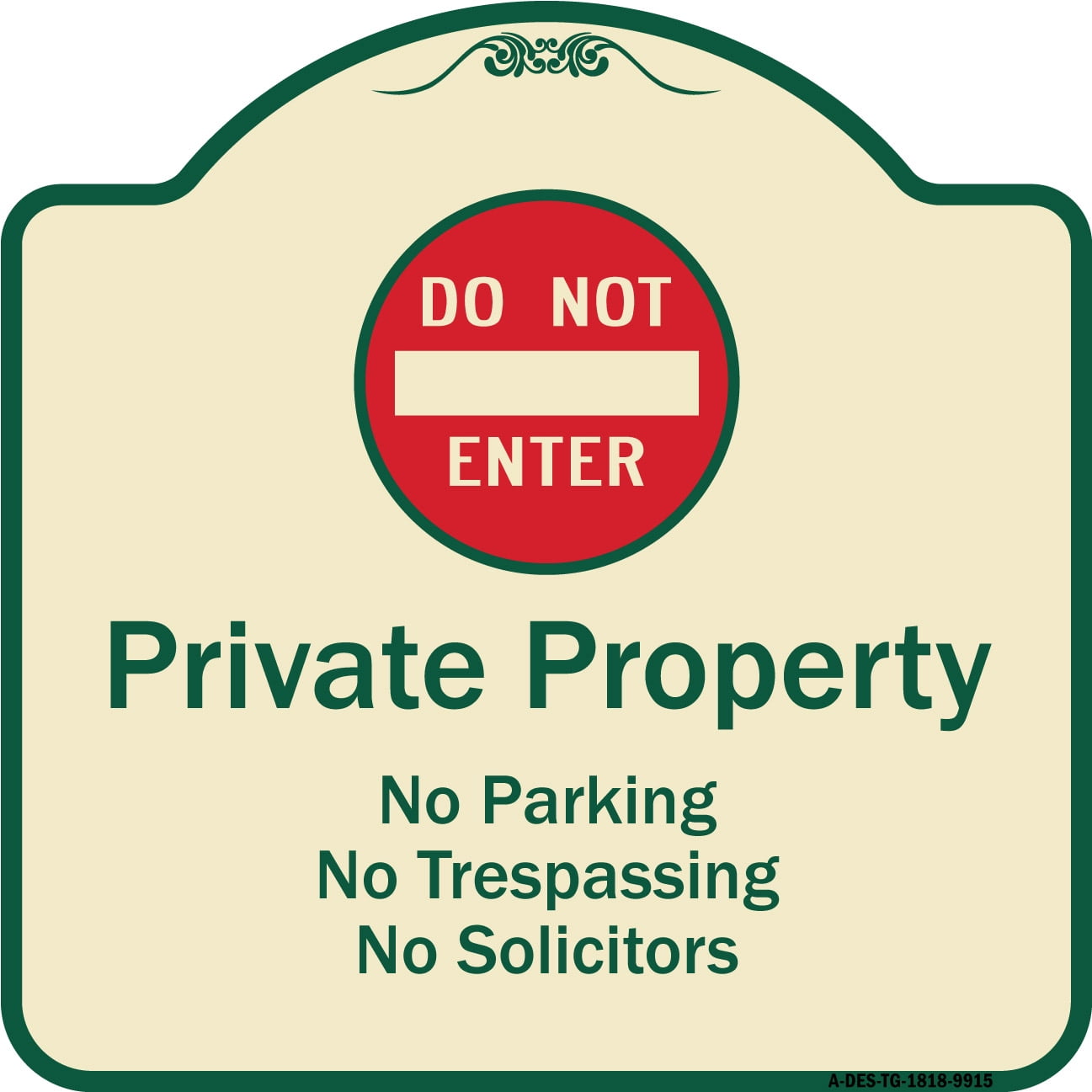 SignMission Designer Series Sign - Private Property No Parking ...