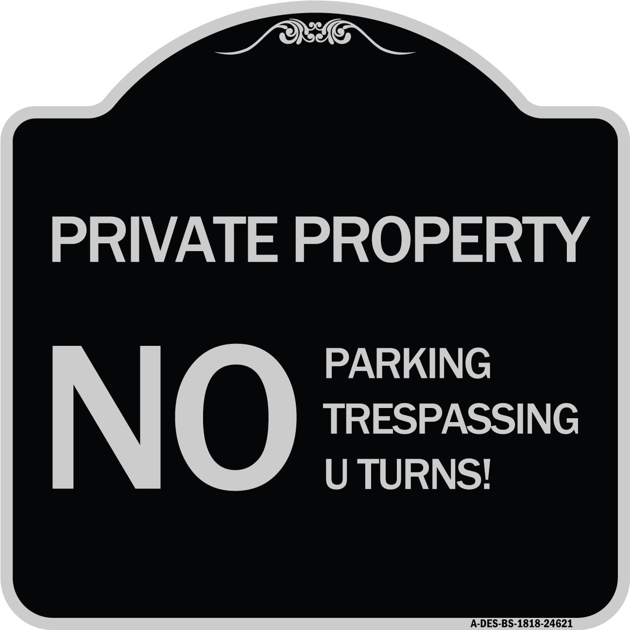 SignMission Designer Series Sign - Private Property No Parking No ...