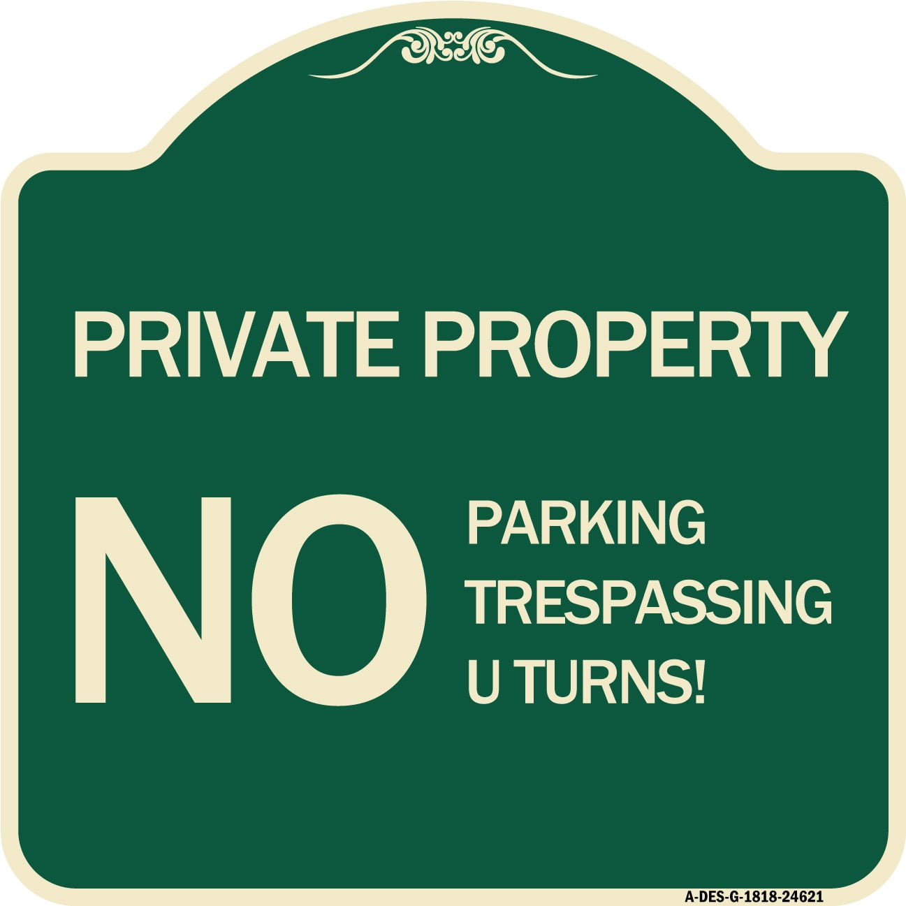 SignMission Designer Series Sign - Private Property No Parking No ...