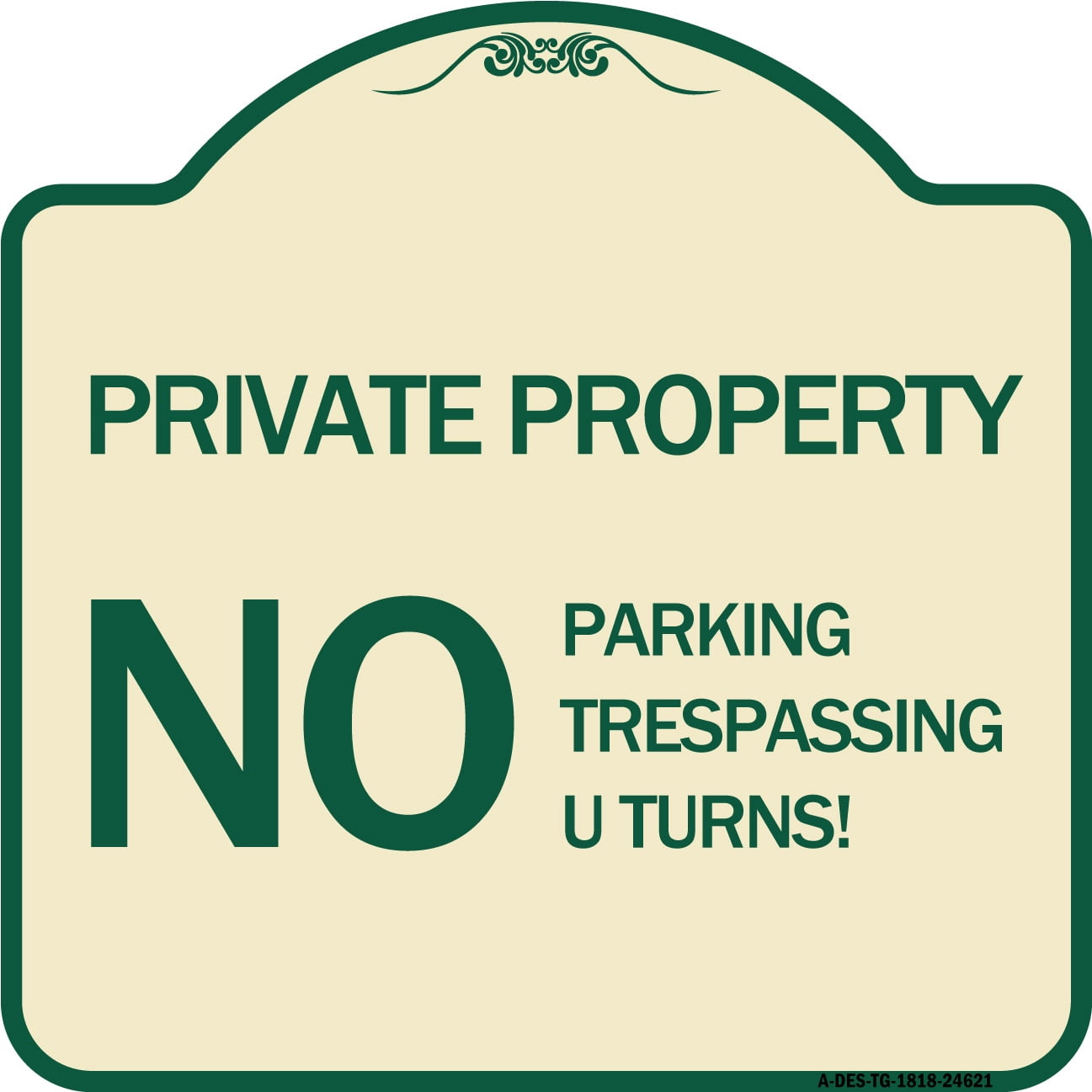 SignMission Designer Series Sign - Private Property No Parking No ...