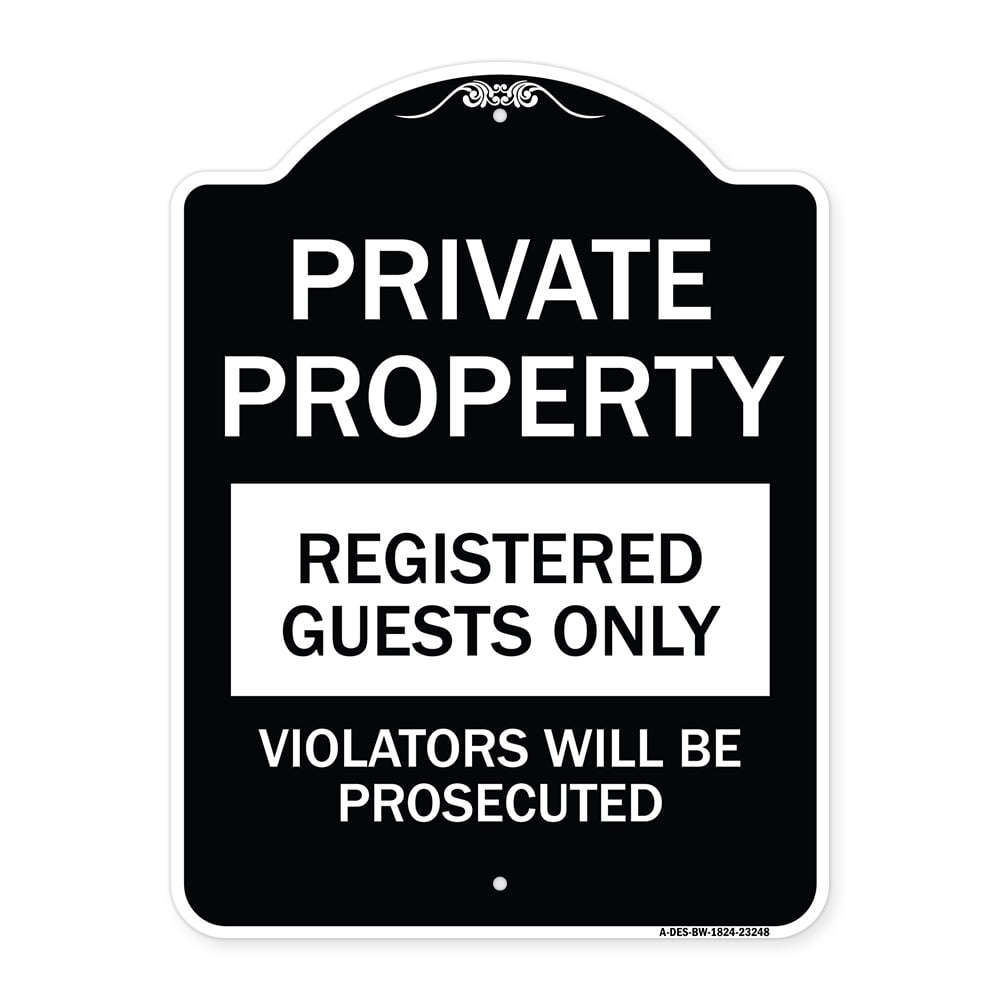 SignMission Designer Series Sign - Private Property Registered Guests ...