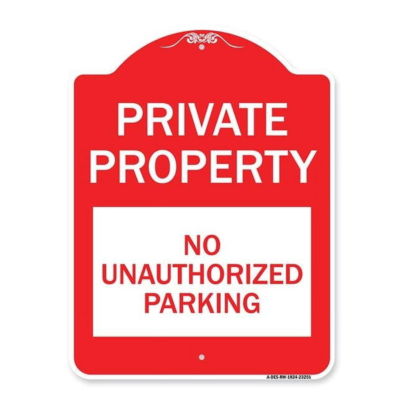 SignMission Designer Series Sign - Private Property - No Unauthorized ...
