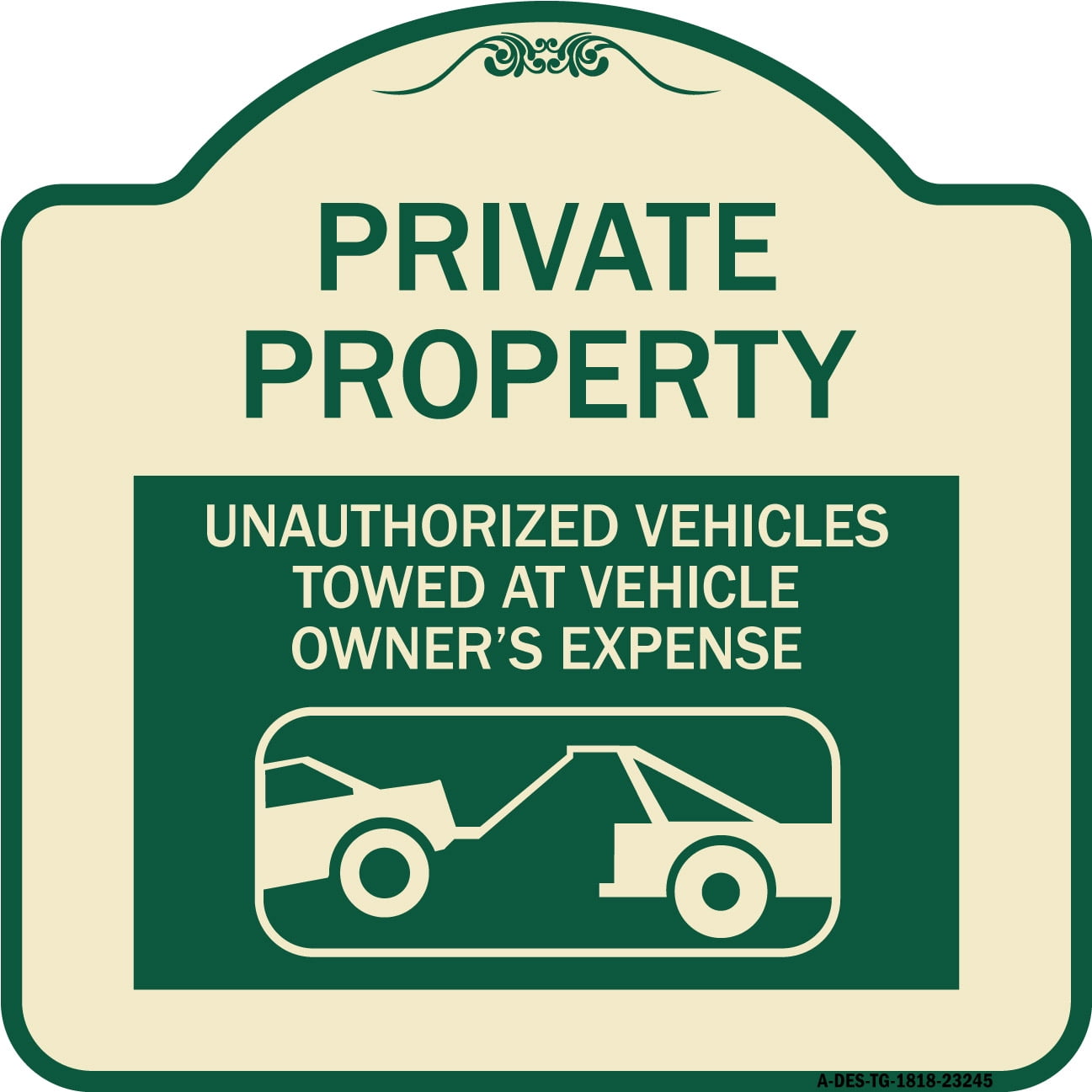 SignMission Designer Series Sign - Private Property Unauthorized ...