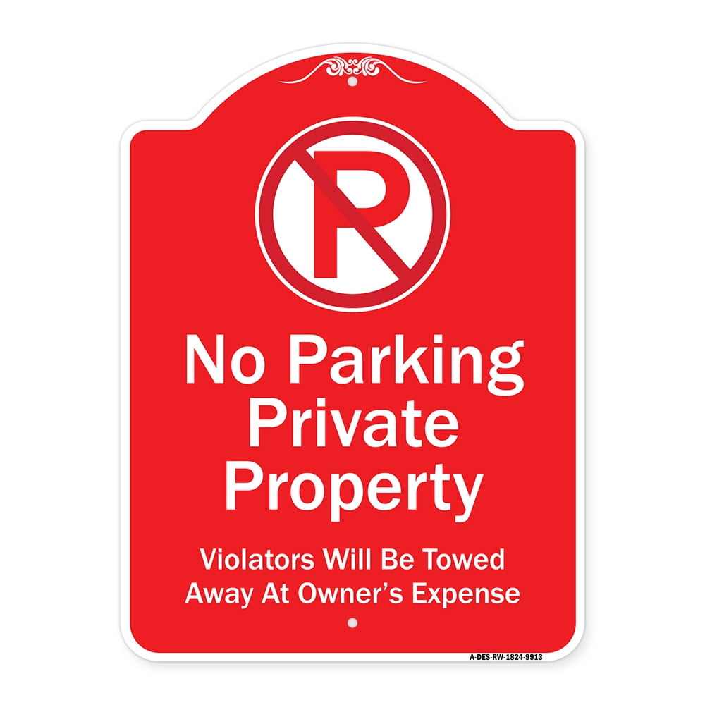 SignMission Designer Series Sign - Private Property Violators Towed ...