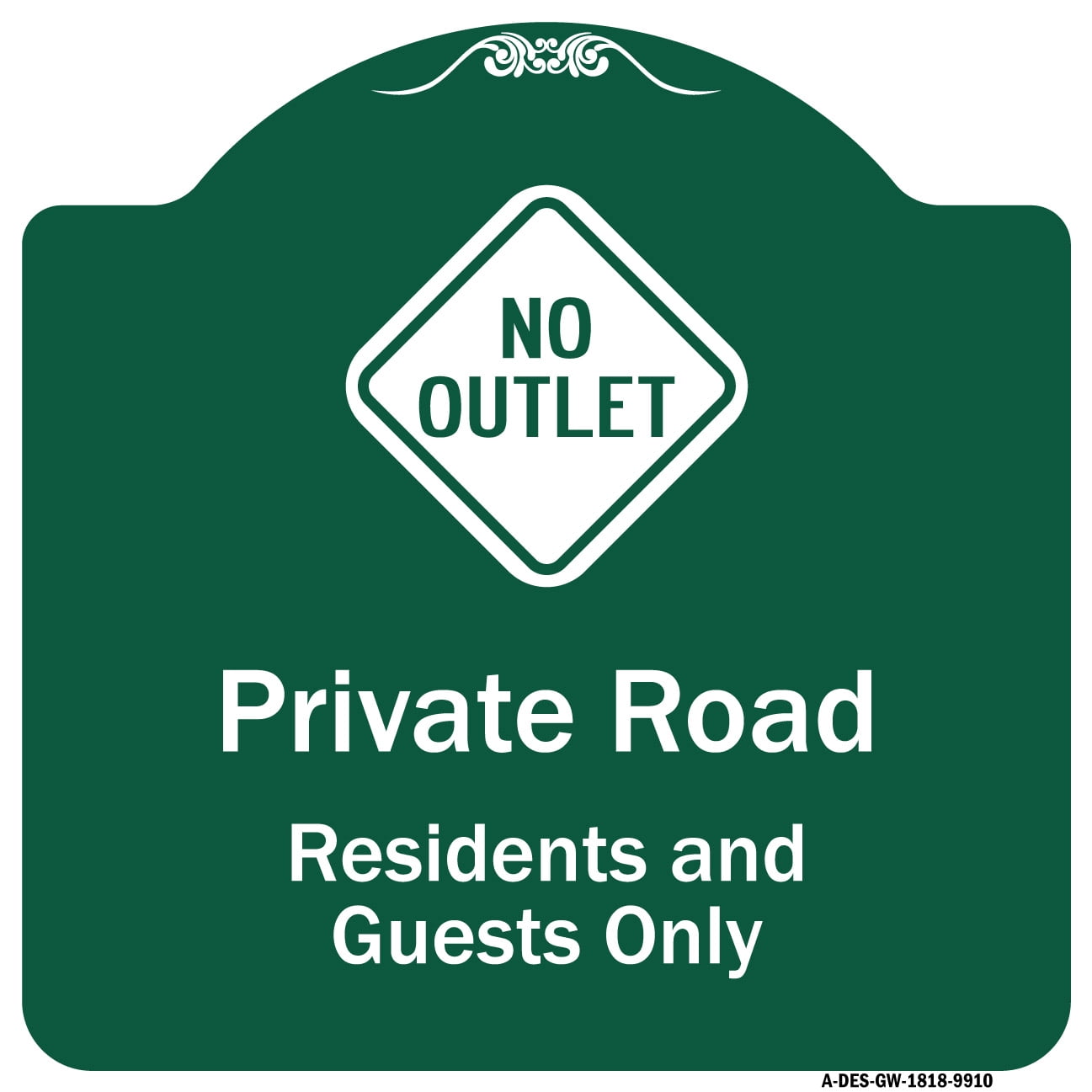 SignMission Designer Series Sign - Private Road Residents And Guests ...