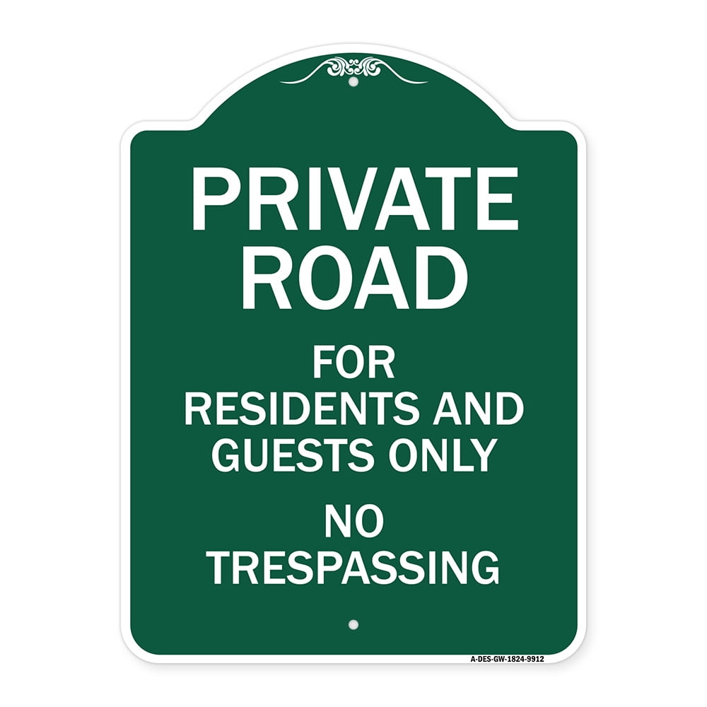 SignMission Designer Series Sign - Private Road For Residents And ...