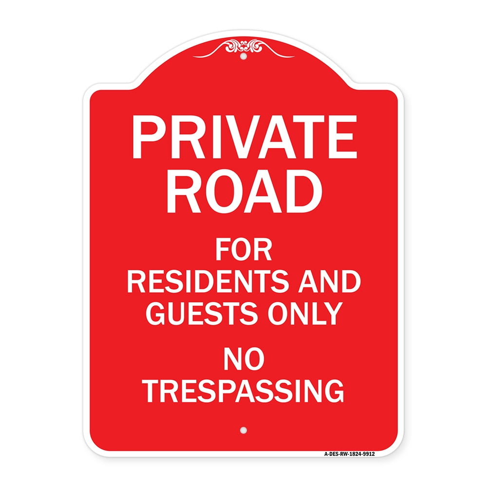SignMission Designer Series Sign - Private Road For Residents And ...