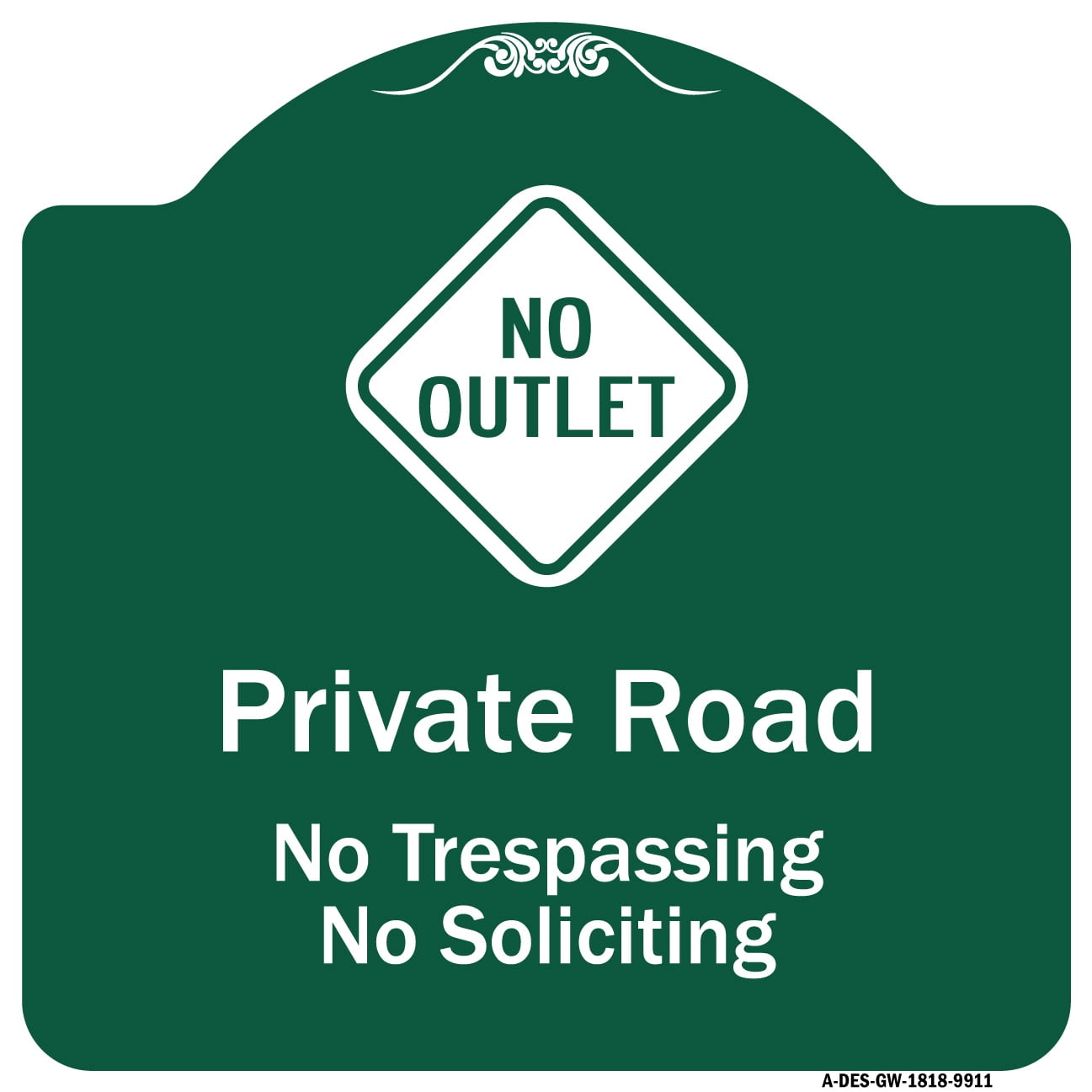SignMission Designer Series Sign - Private Road No Trespassing Or ...