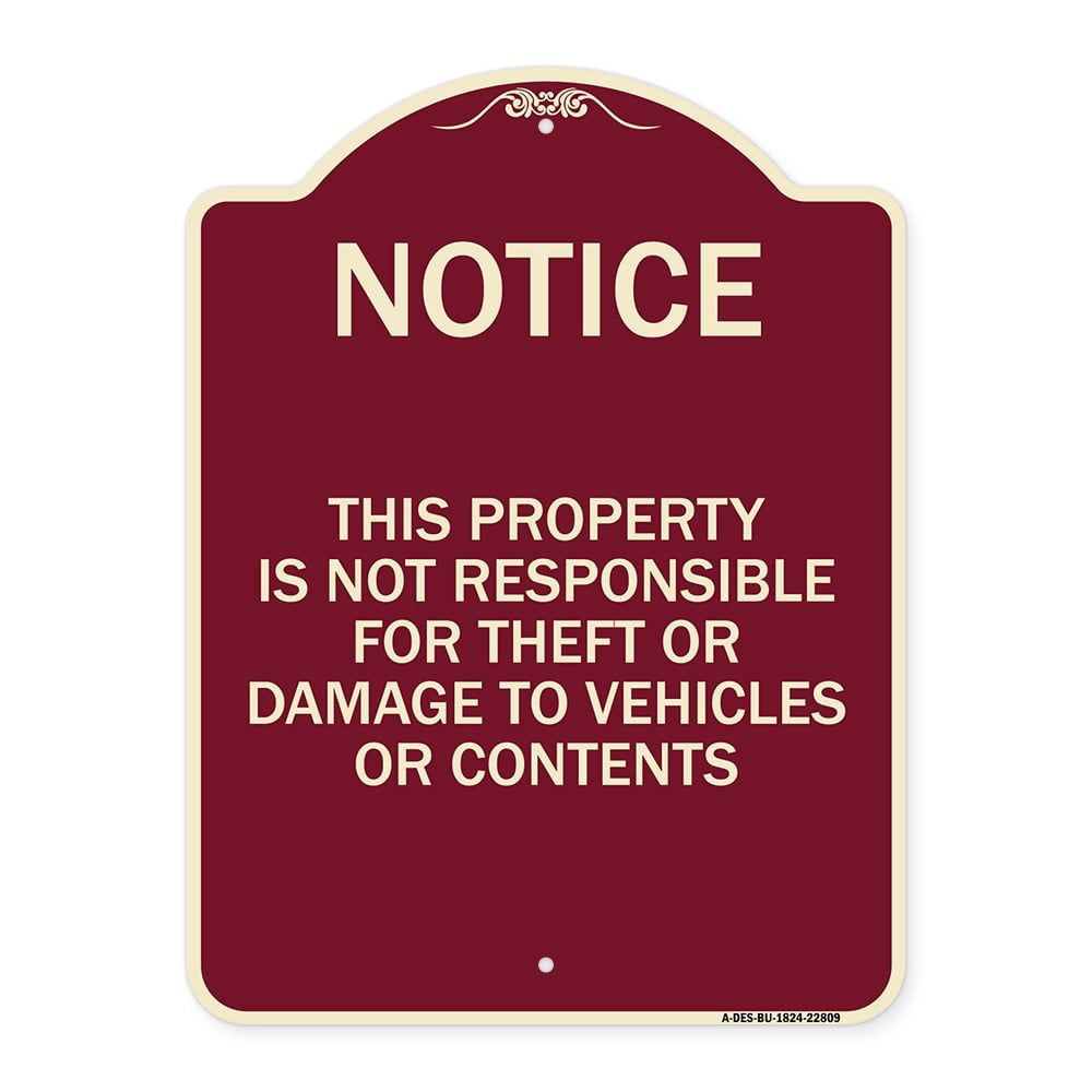 SignMission Designer Series Sign - This Property Is Not Responsible for ...