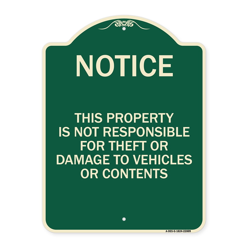 SignMission Designer Series Sign - This Property Is Not Responsible for ...