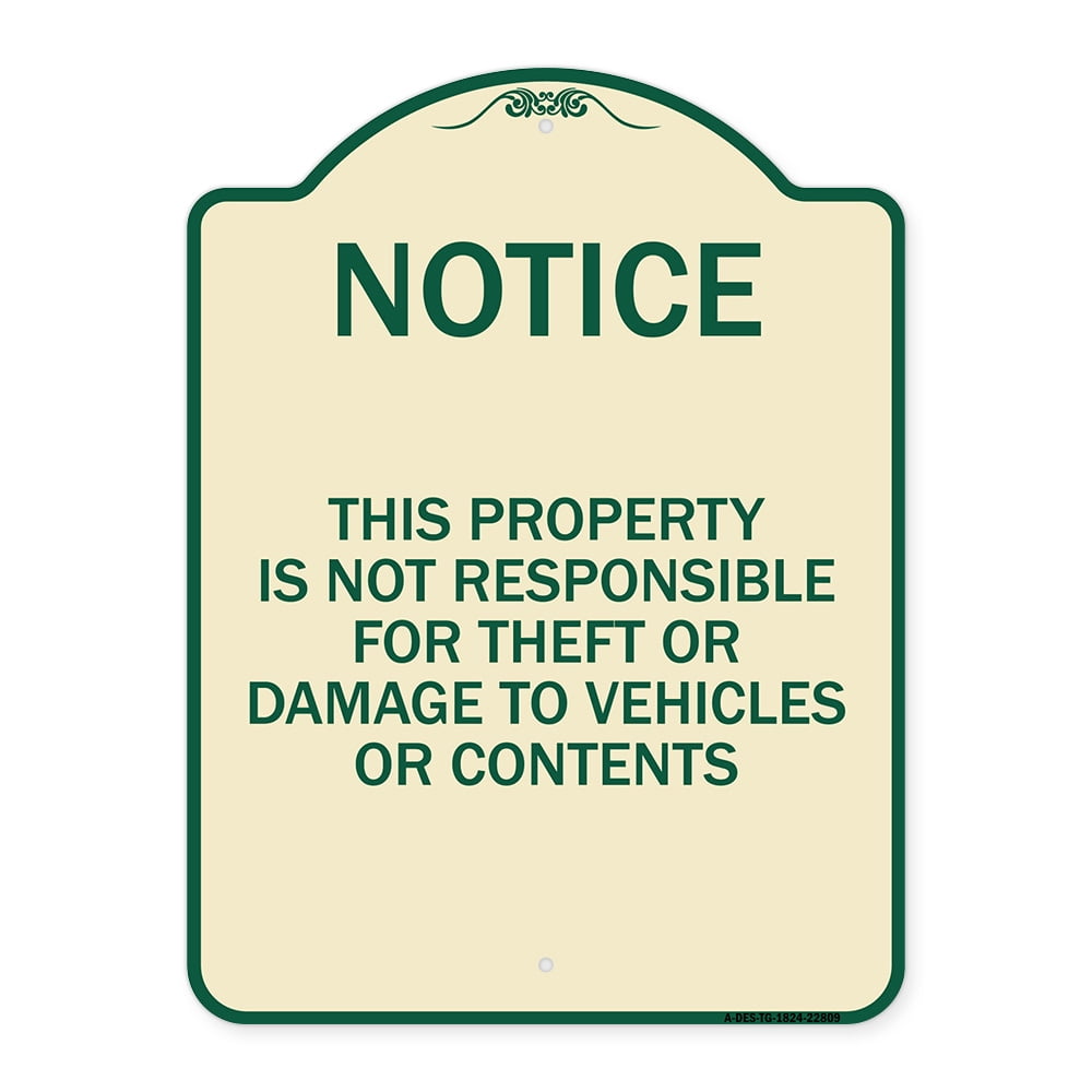 SignMission Designer Series Sign - This Property Is Not Responsible for ...
