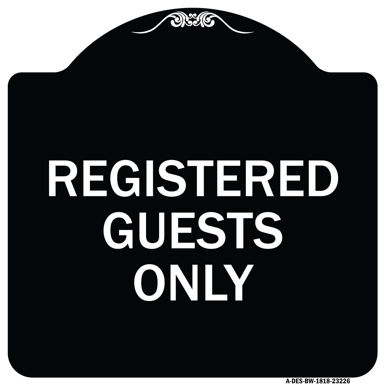 SignMission Designer Series Sign - Registered Guests Only | Black ...