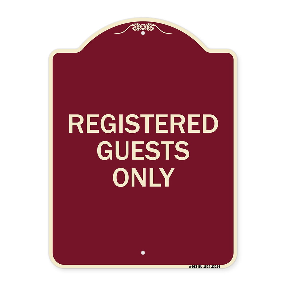 SignMission Designer Series Sign - Registered Guests Only | Burgundy 18 ...