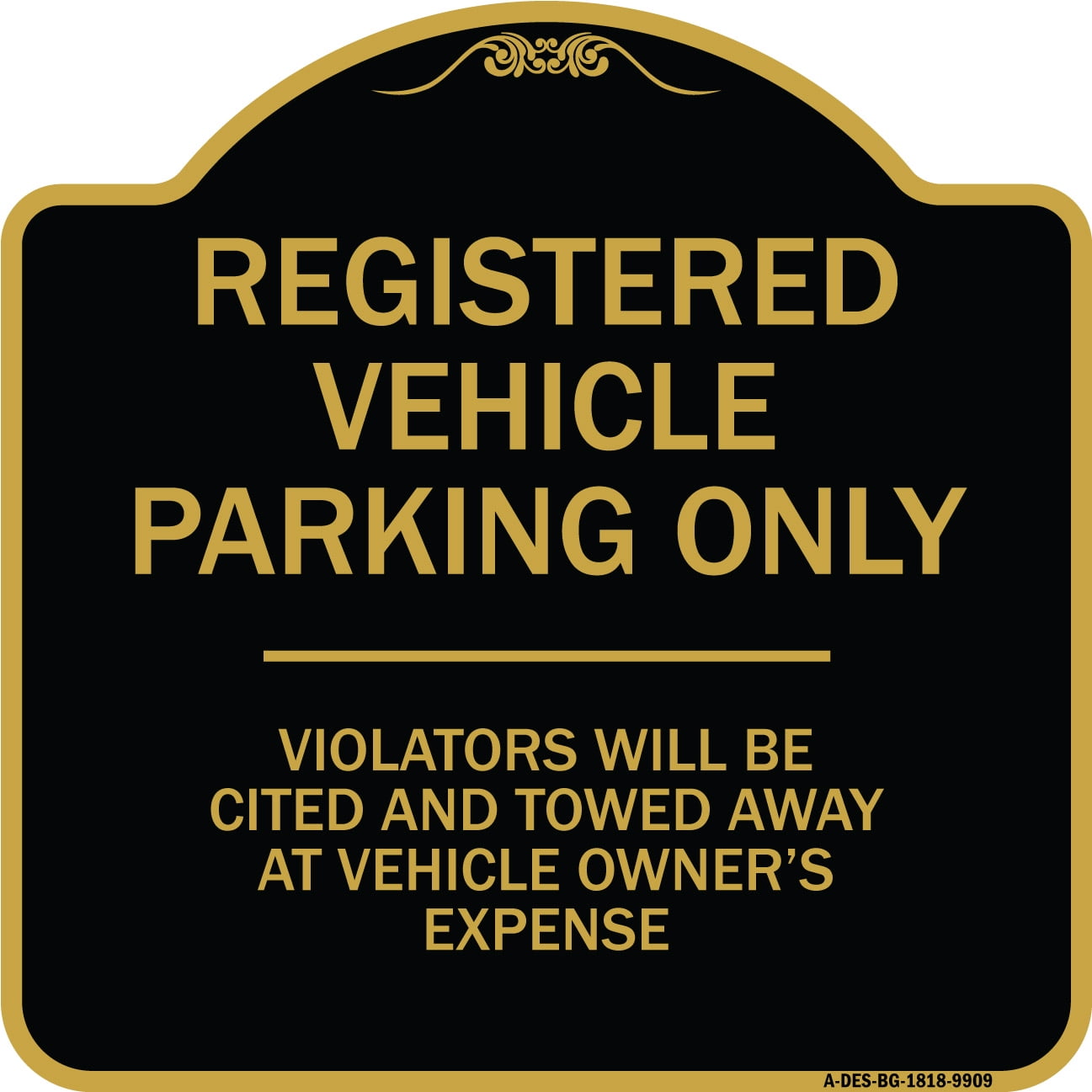 SignMission Designer Series Sign - Registered Vehicle Parking Only ...