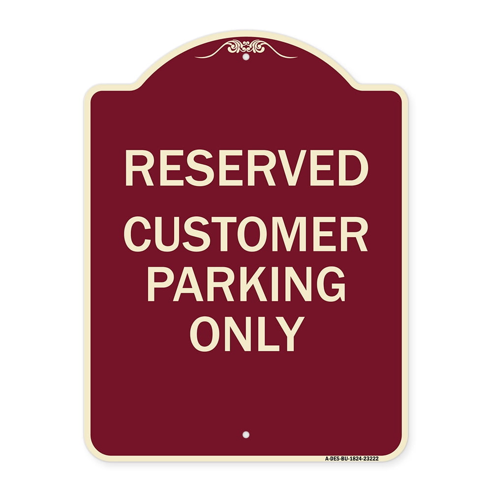 SignMission Designer Series Sign - Reserved - Customer Parking Only ...