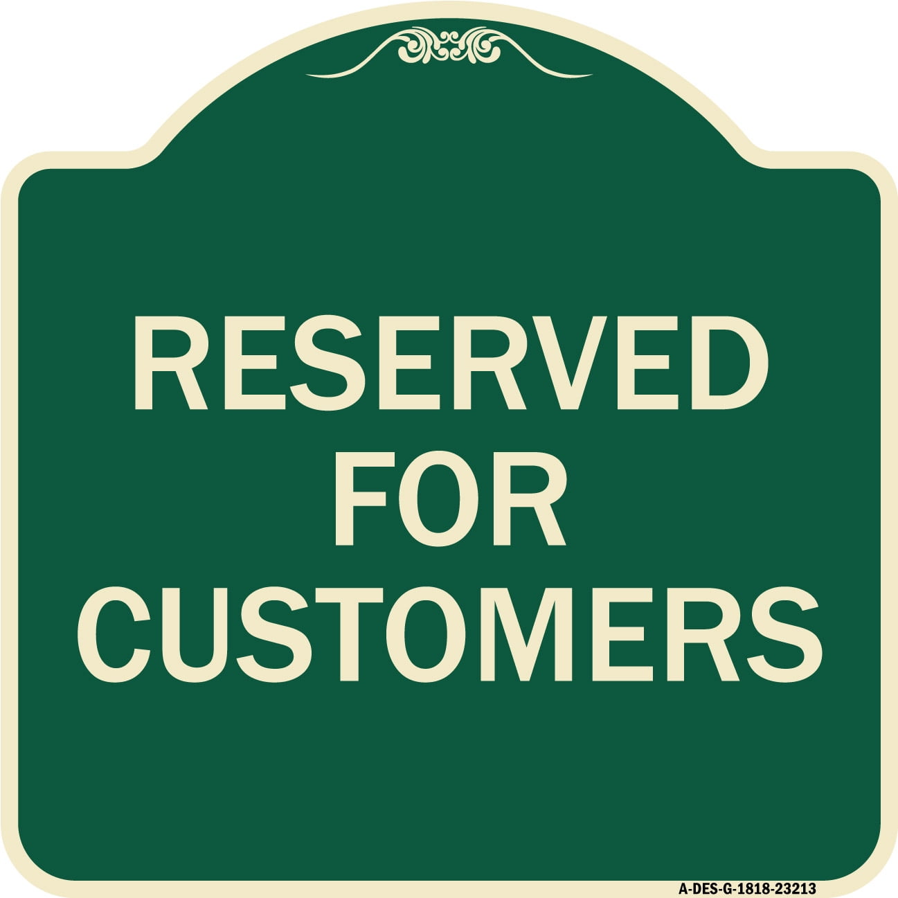 SignMission Designer Series Sign - Reserved for Customers | Green & Tan ...
