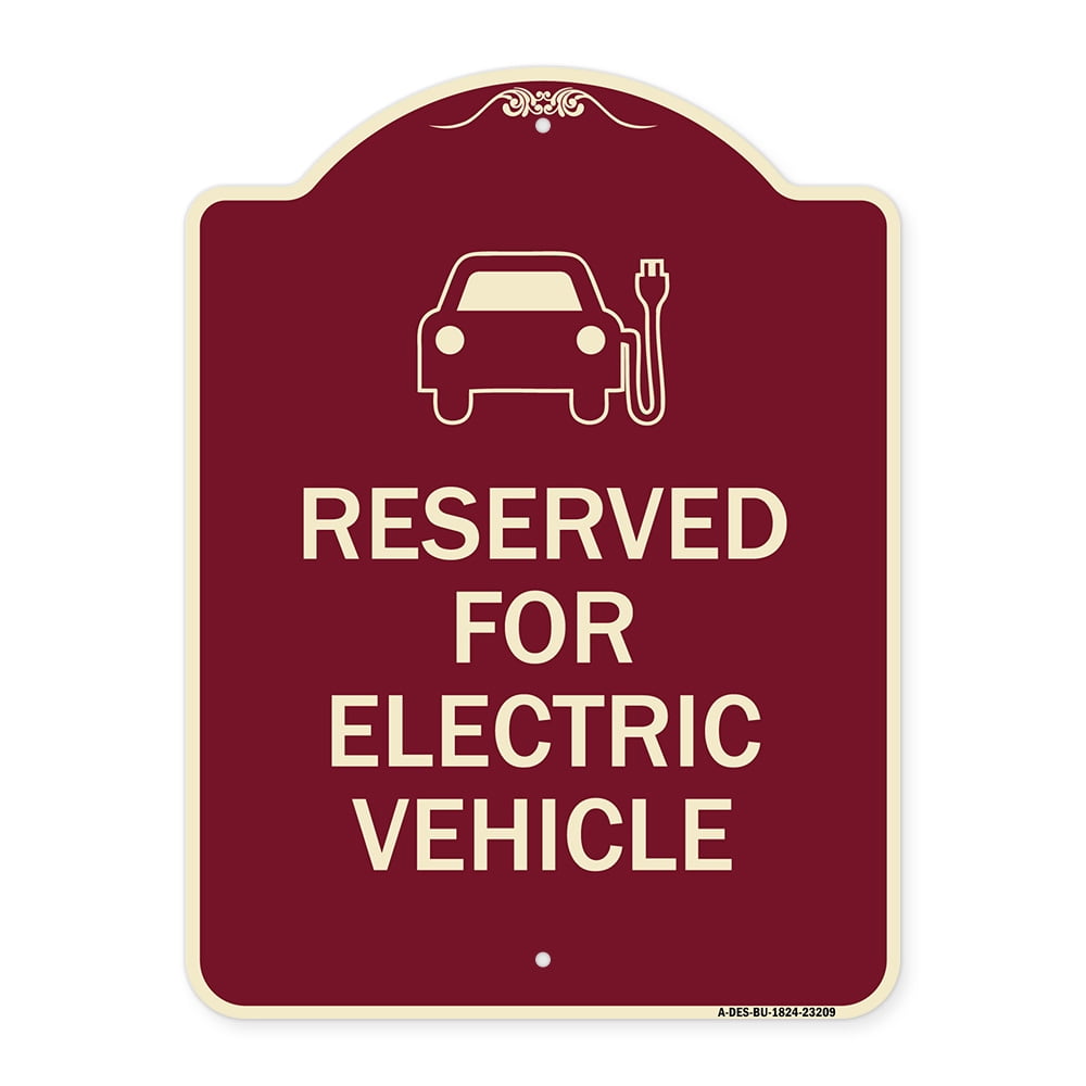 SignMission Designer Series Sign - Reserved for Electric Vehicle (With ...