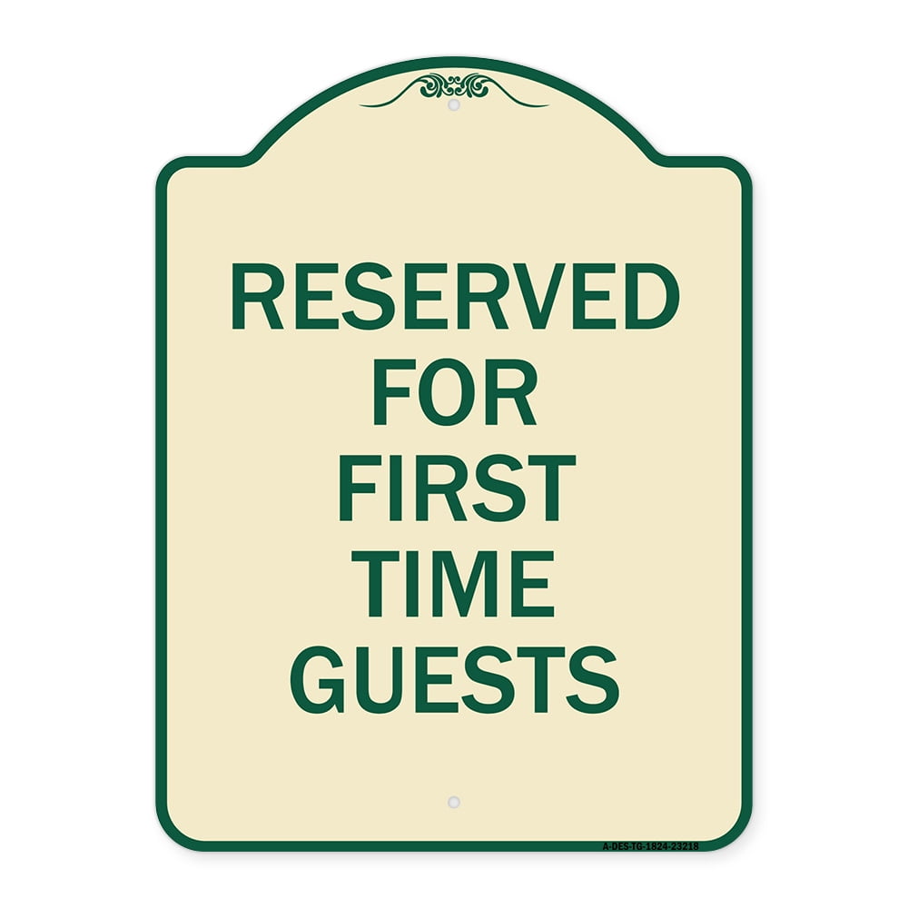 SignMission Designer Series Sign - Reserved First Time Guests | Tan ...