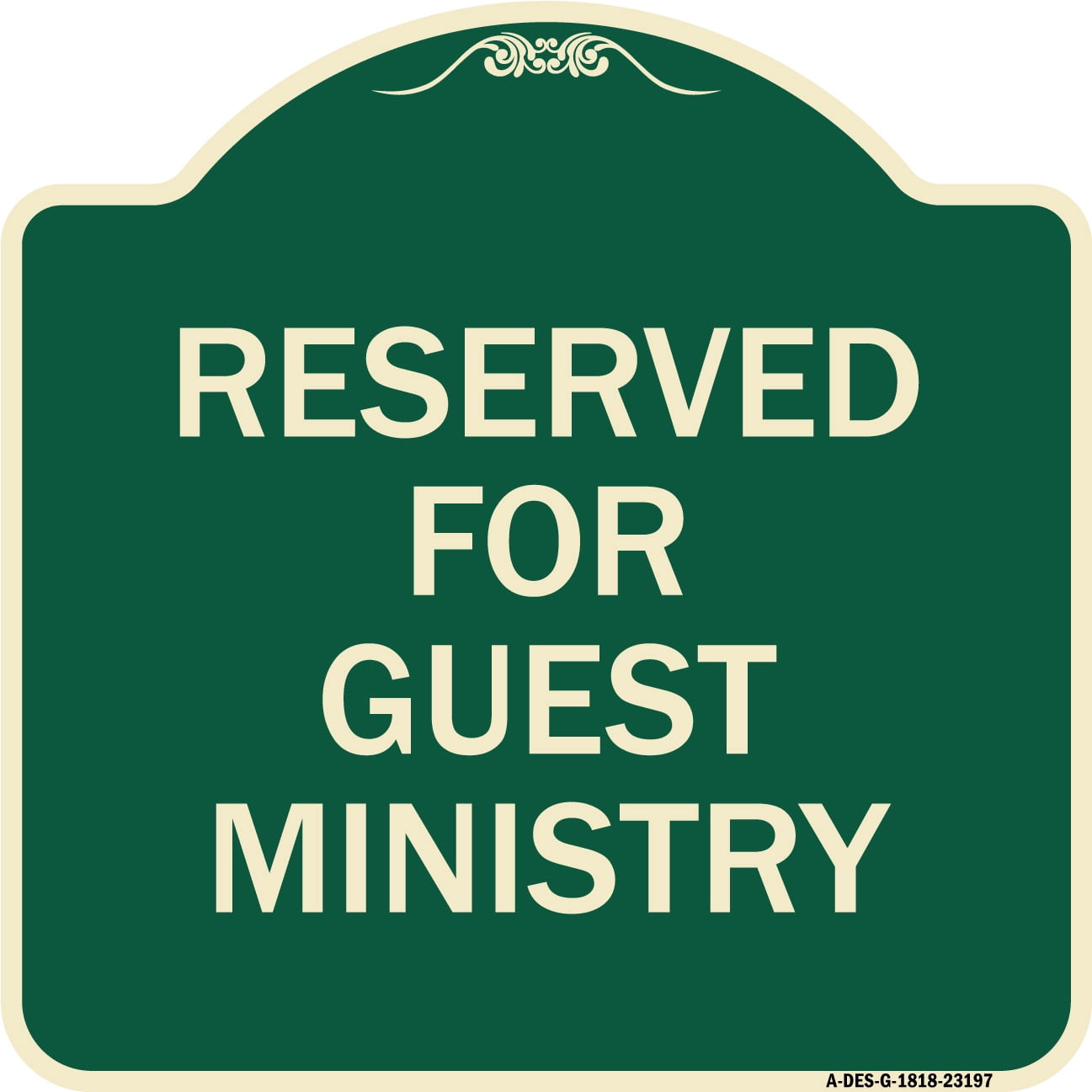 SignMission Designer Series Sign - Reserved for Guest Ministry | Green ...