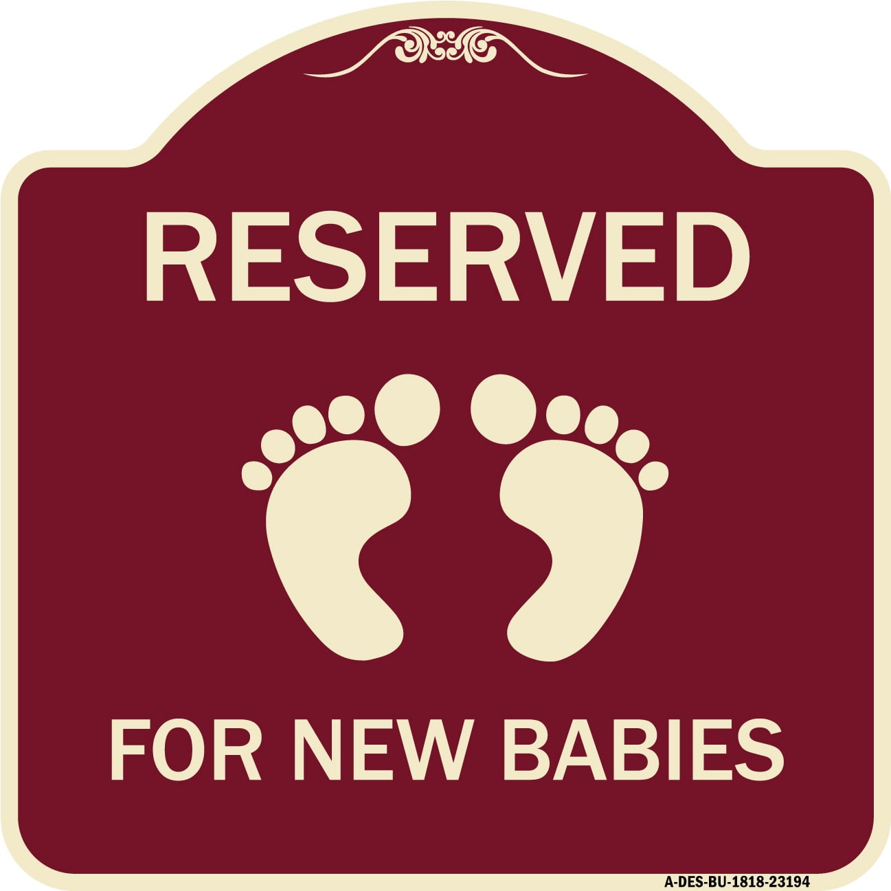 SignMission Designer Series Sign - Reserved for New Babies with Symbol ...