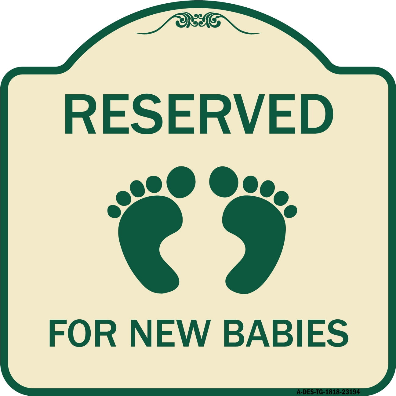 SignMission Designer Series Sign - Reserved for New Babies with Symbol ...