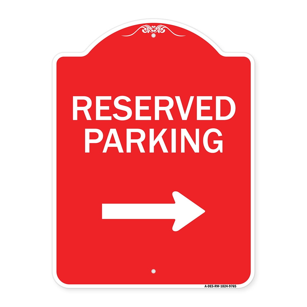SignMission Designer Series Sign - Reserved Parking 2 | Red & White 18 ...