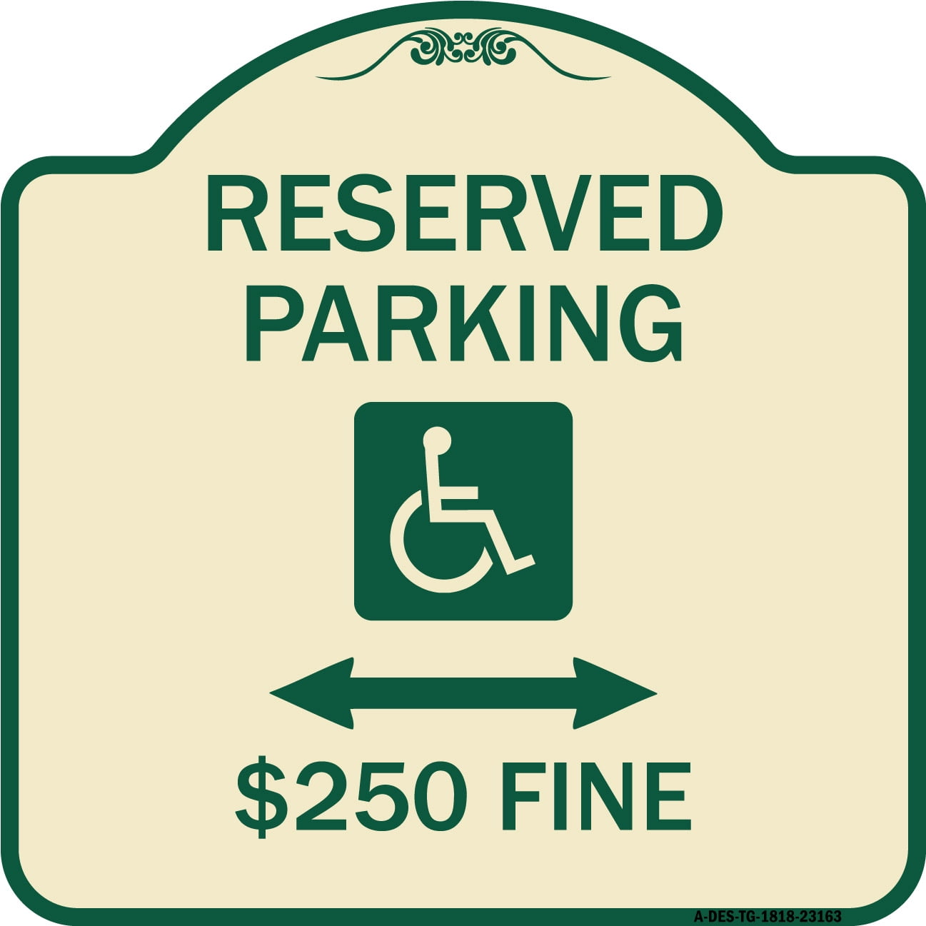 SignMission Designer Series Sign - Reserved Parking $250 Fine (With ...