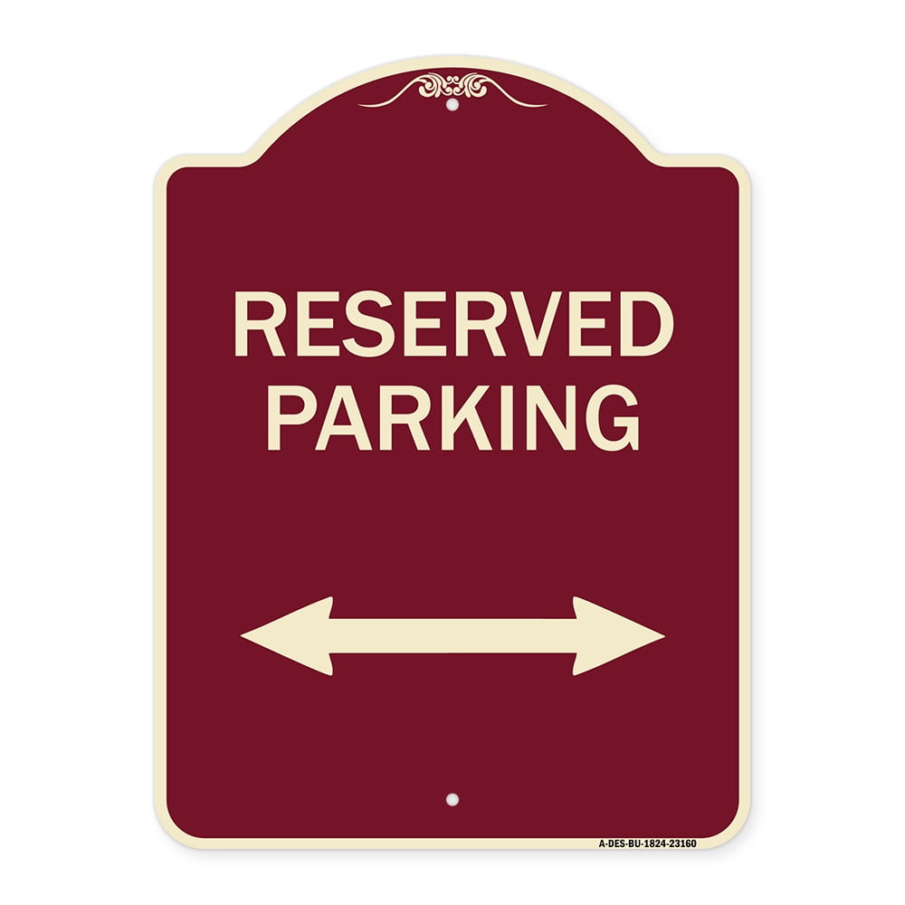 SignMission Designer Series Sign - Reserved Parking (Arrow Pointing ...