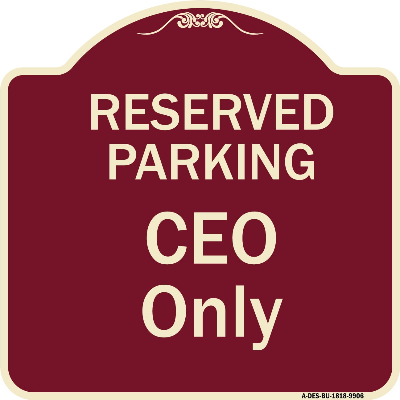 SignMission Designer Series Sign - Reserved Parking Ceo Only | Burgundy ...