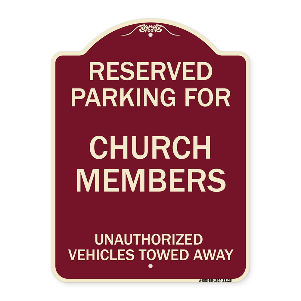 SignMission Designer Series Sign - Reserved Parking for Church Members ...