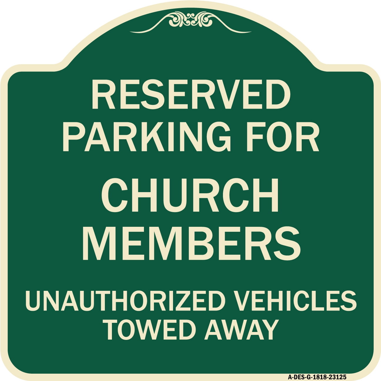 SignMission Designer Series Sign - Reserved Parking for Church Members ...