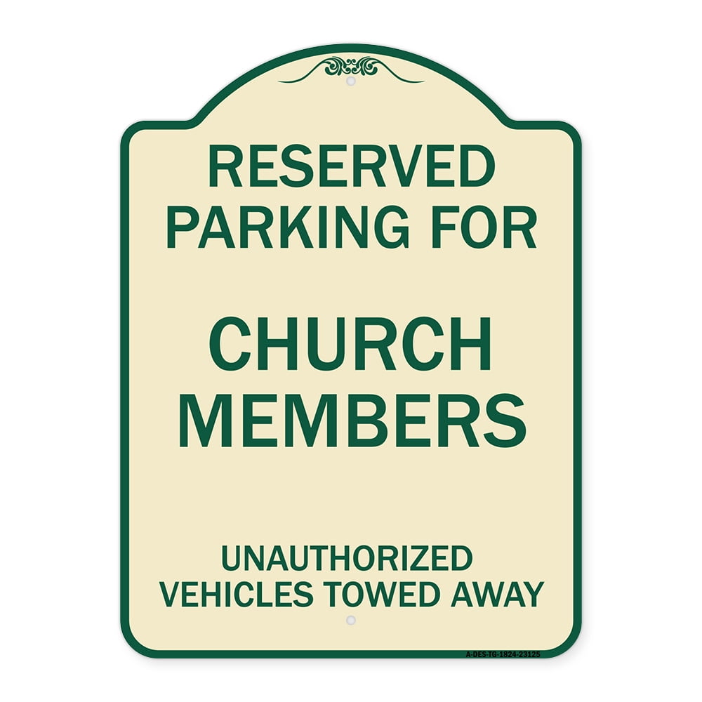 SignMission Designer Series Sign - Reserved Parking for Church Members ...