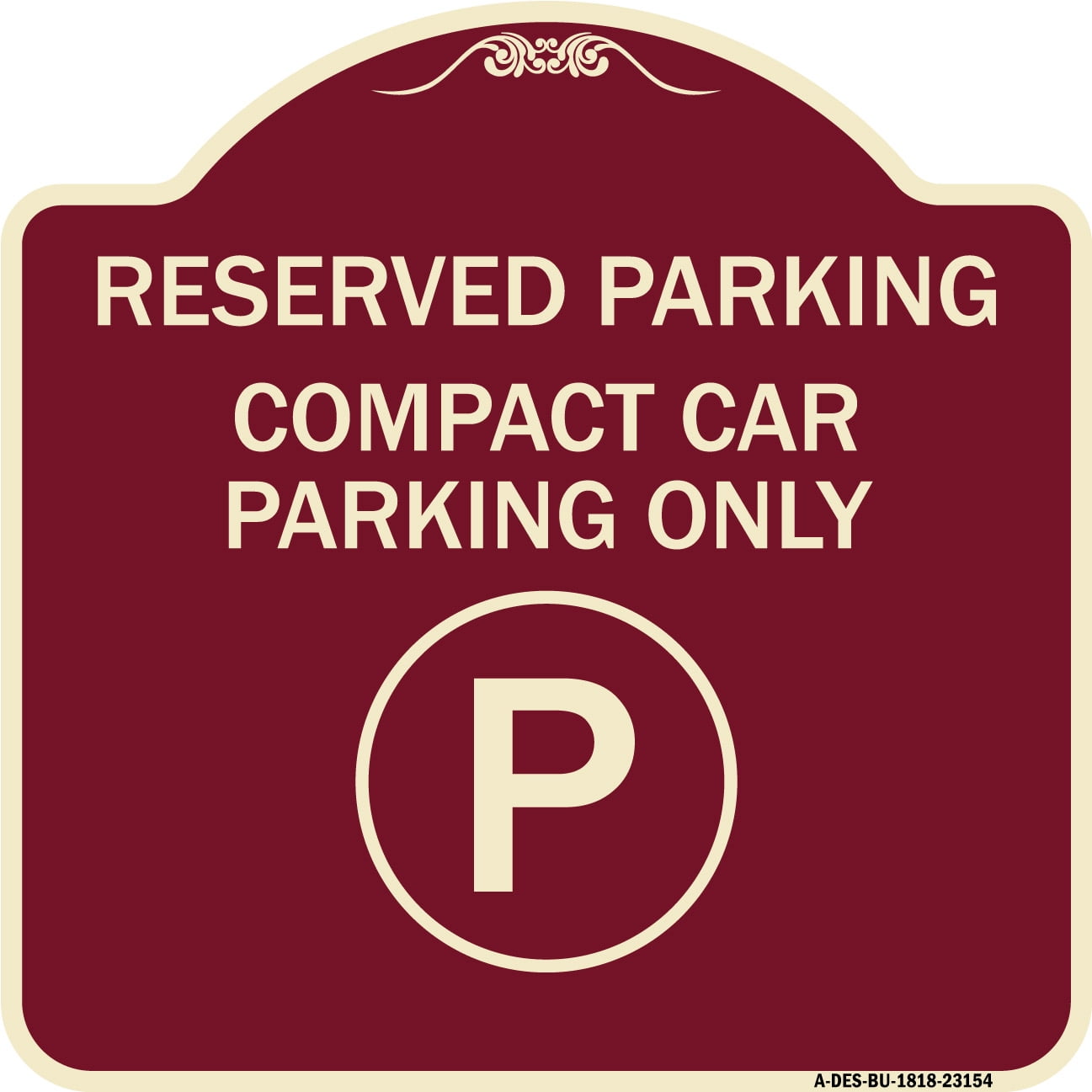 SignMission Designer Series Sign - Reserved Parking - Compact Car ...