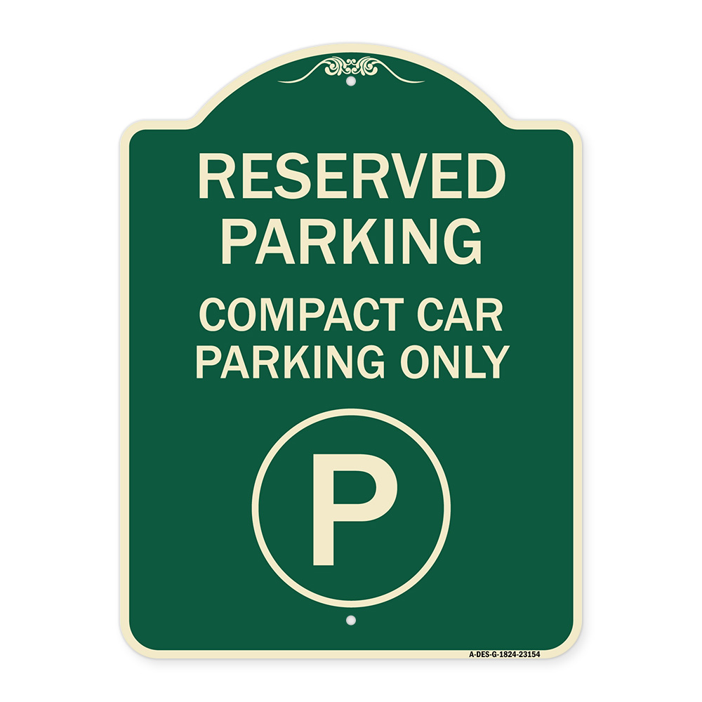 SignMission Designer Series Sign - Reserved Parking - Compact Car ...