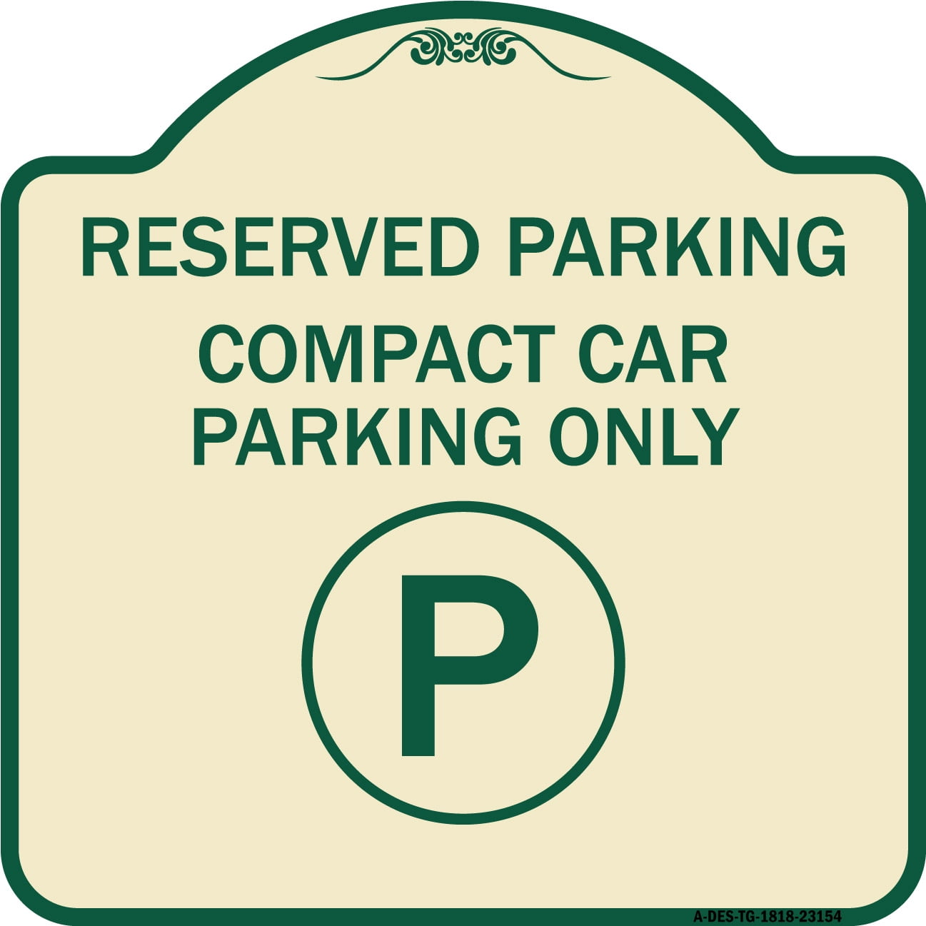 SignMission Designer Series Sign - Reserved Parking - Compact Car ...