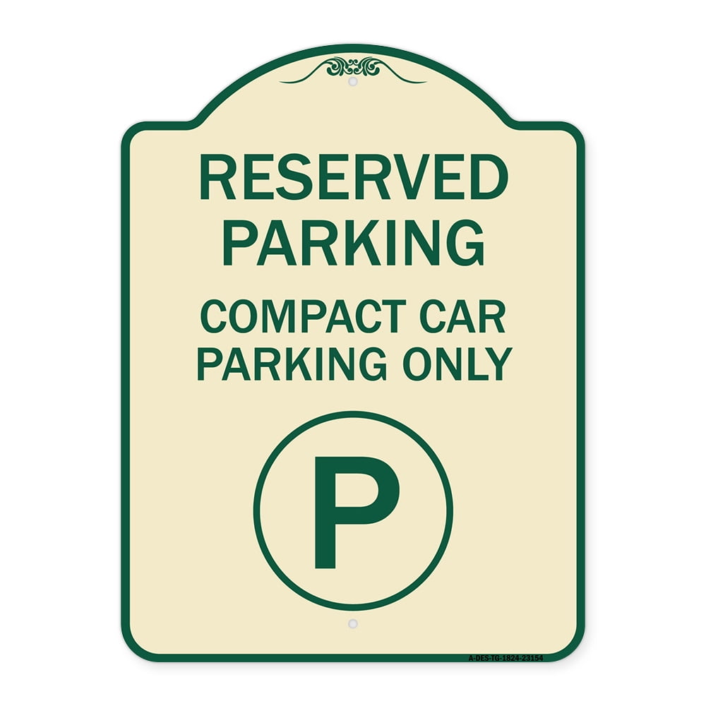 SignMission Designer Series Sign - Reserved Parking - Compact Car ...