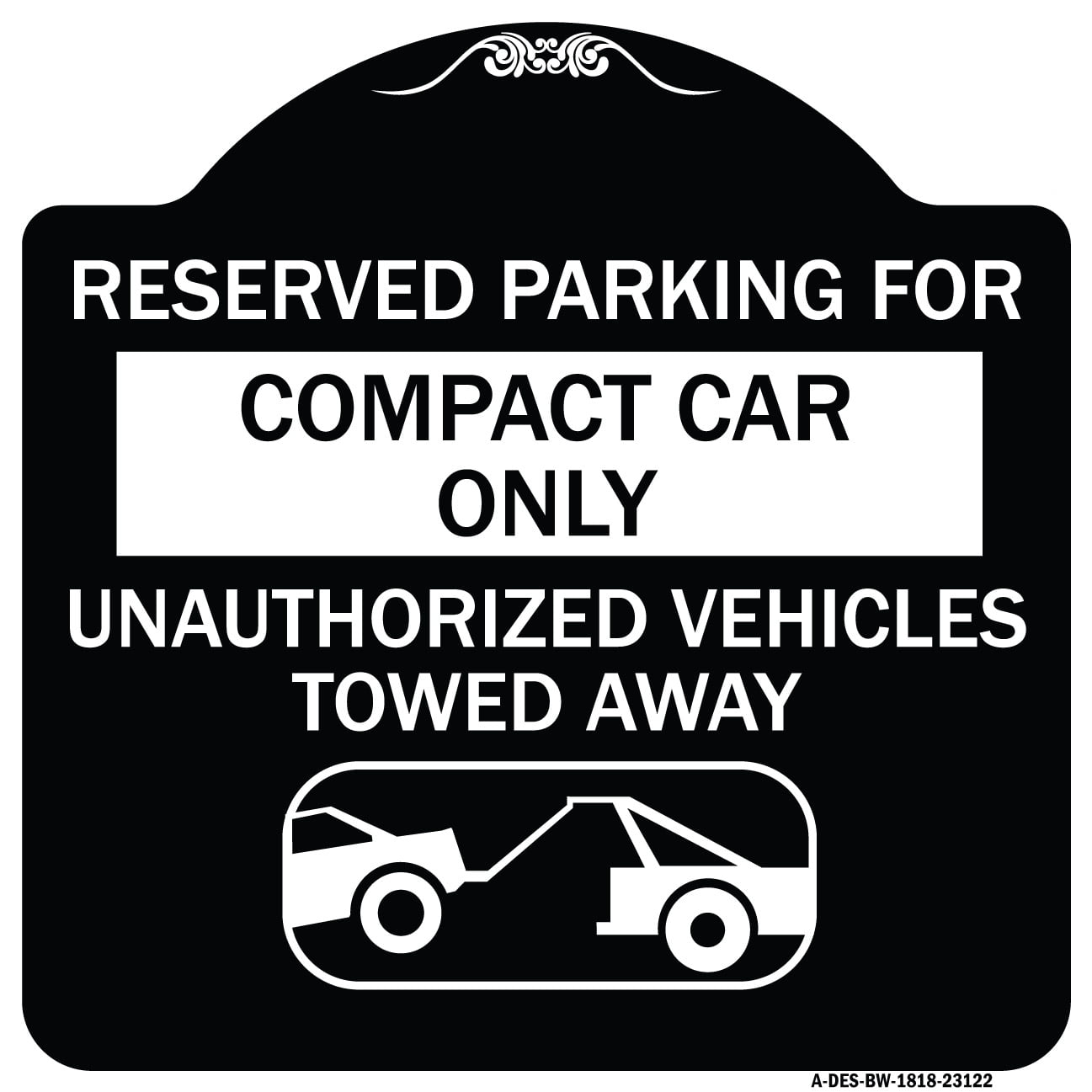 SignMission Designer Series Sign - Reserved Parking for Compact Car ...