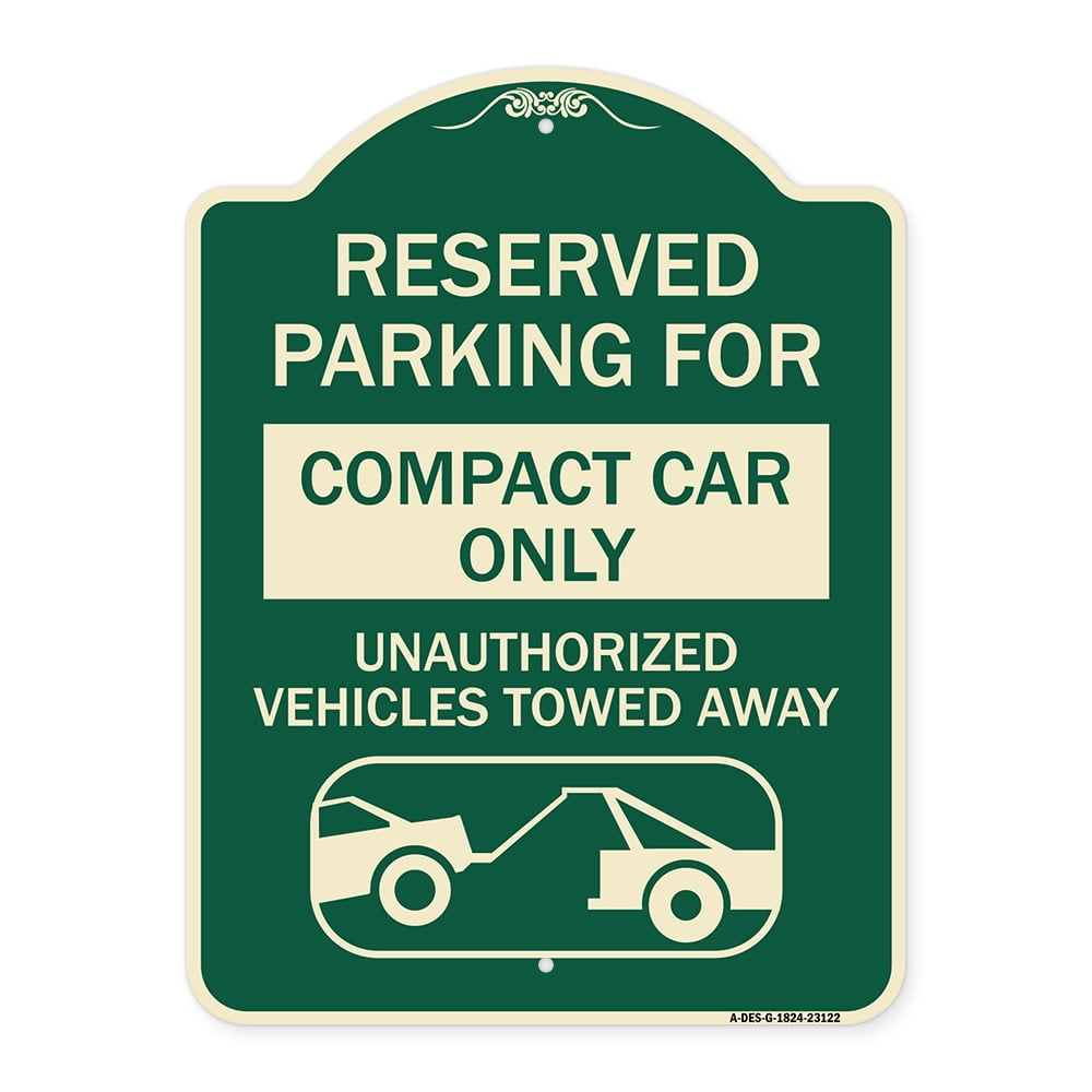 SignMission Designer Series Sign - Reserved Parking for Compact Car ...