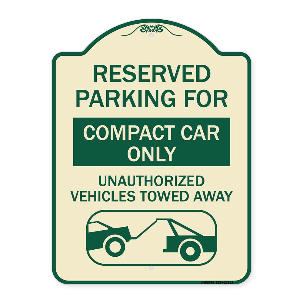 SignMission Designer Series Sign - Reserved Parking for Compact Car ...