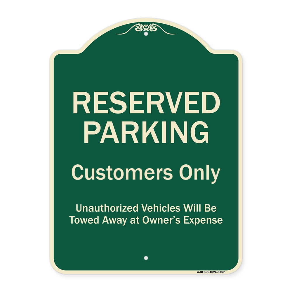 SignMission Designer Series Sign - Reserved Parking Customers Only ...