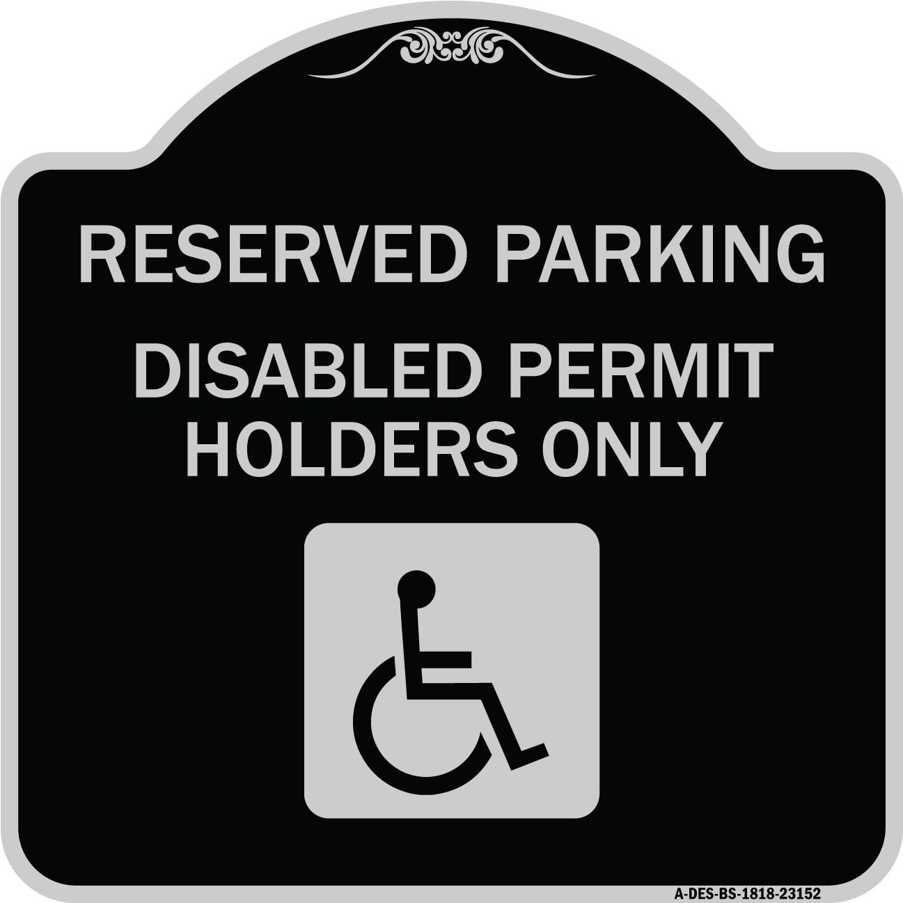 SignMission Designer Series Sign - Reserved Parking - Disabled Permit ...
