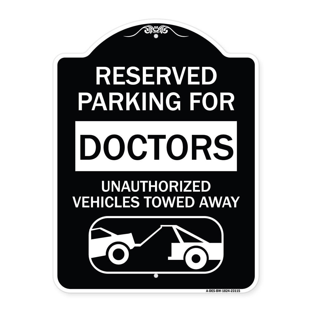 SignMission Designer Series Sign - Reserved Parking for Doctors ...