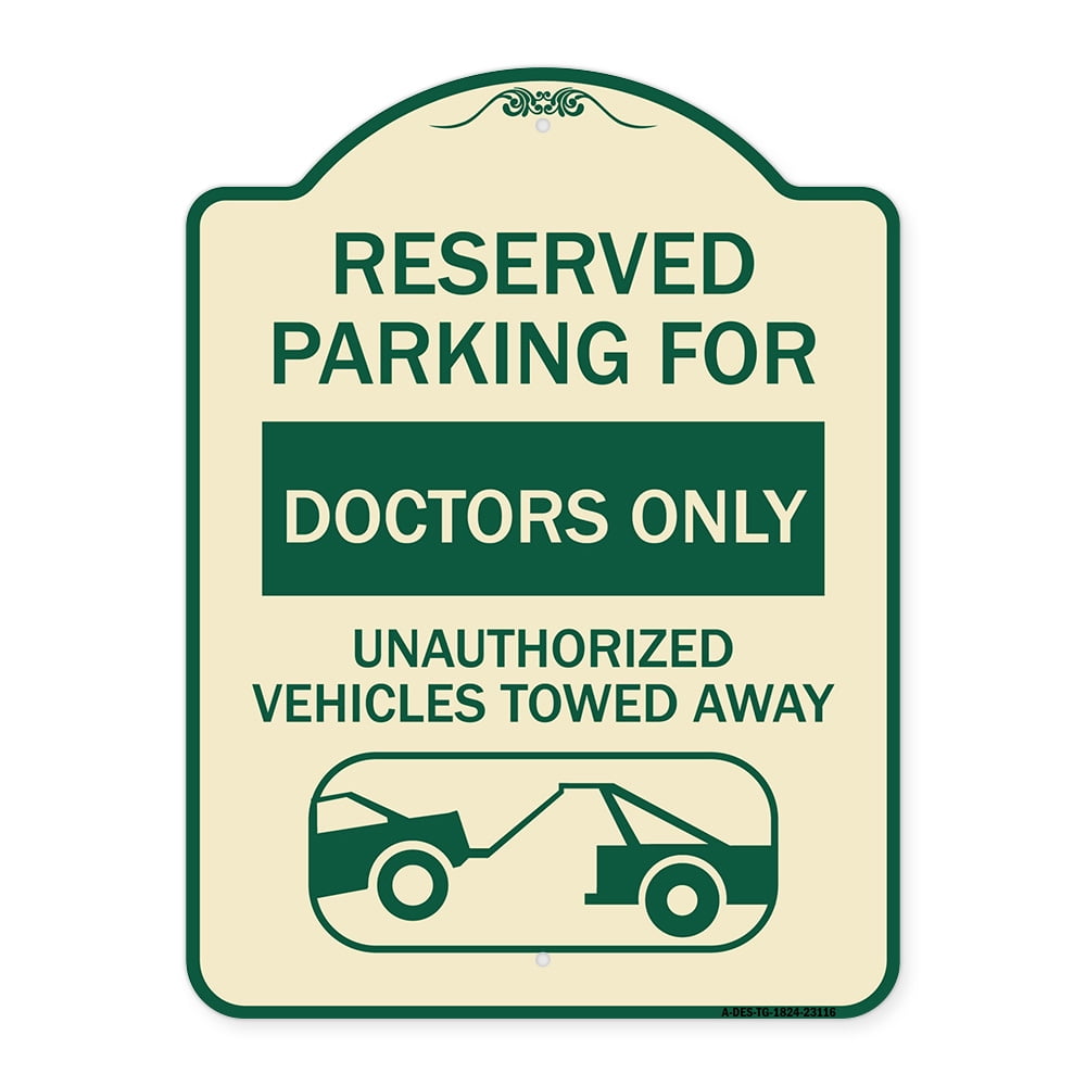 SignMission Designer Series Sign - Reserved Parking for Doctors Only ...