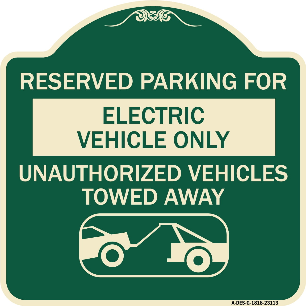 SignMission Designer Series Sign - Reserved Parking for Electric ...